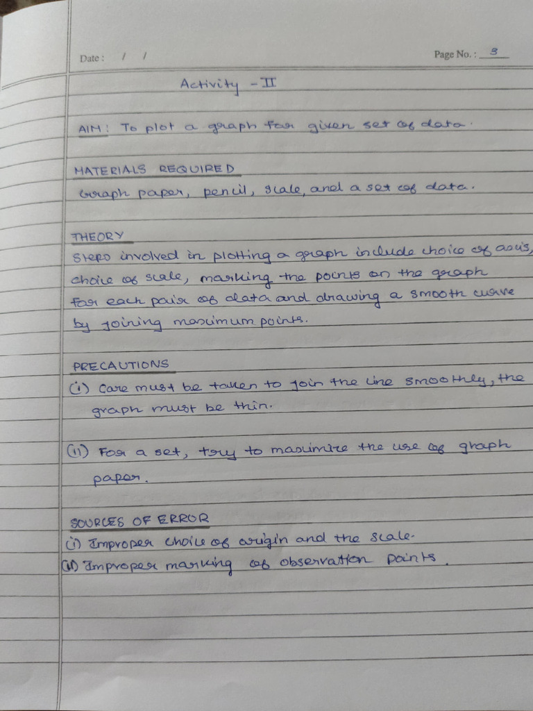 Plot A Graph For A Given Set of Data Activity 3 | PDF