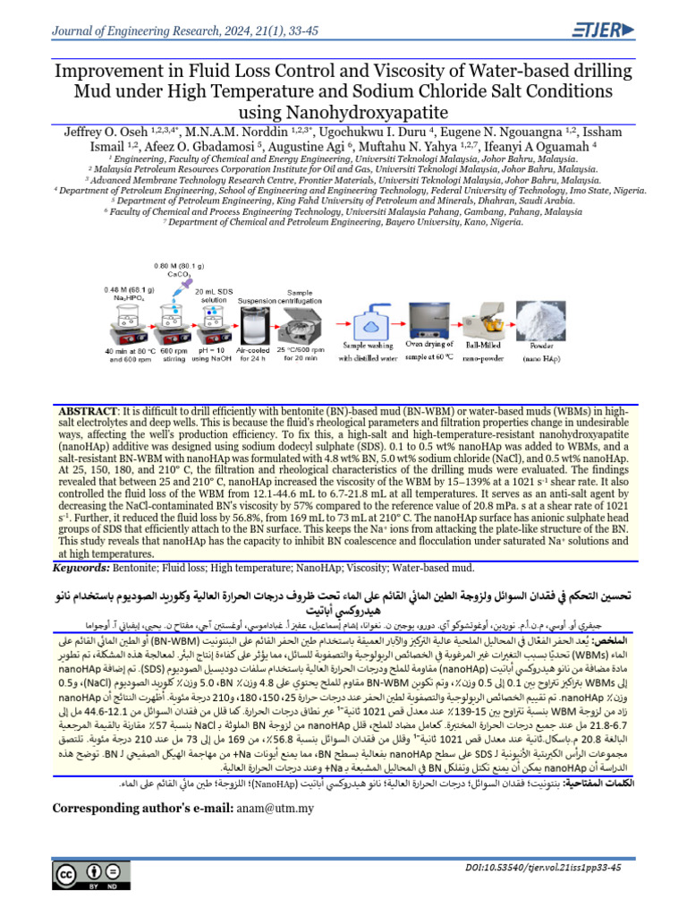 Enhancing Water-Based Mud with NanoHAp | PDF | Viscosity | Sodium Carbonate