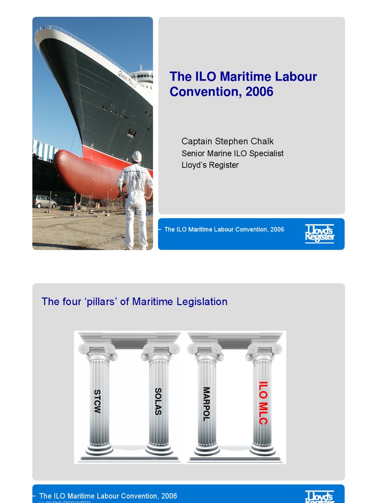 The ILO Maritime Labour Convention, 2006: Captain Stephen Chalk | PDF ...