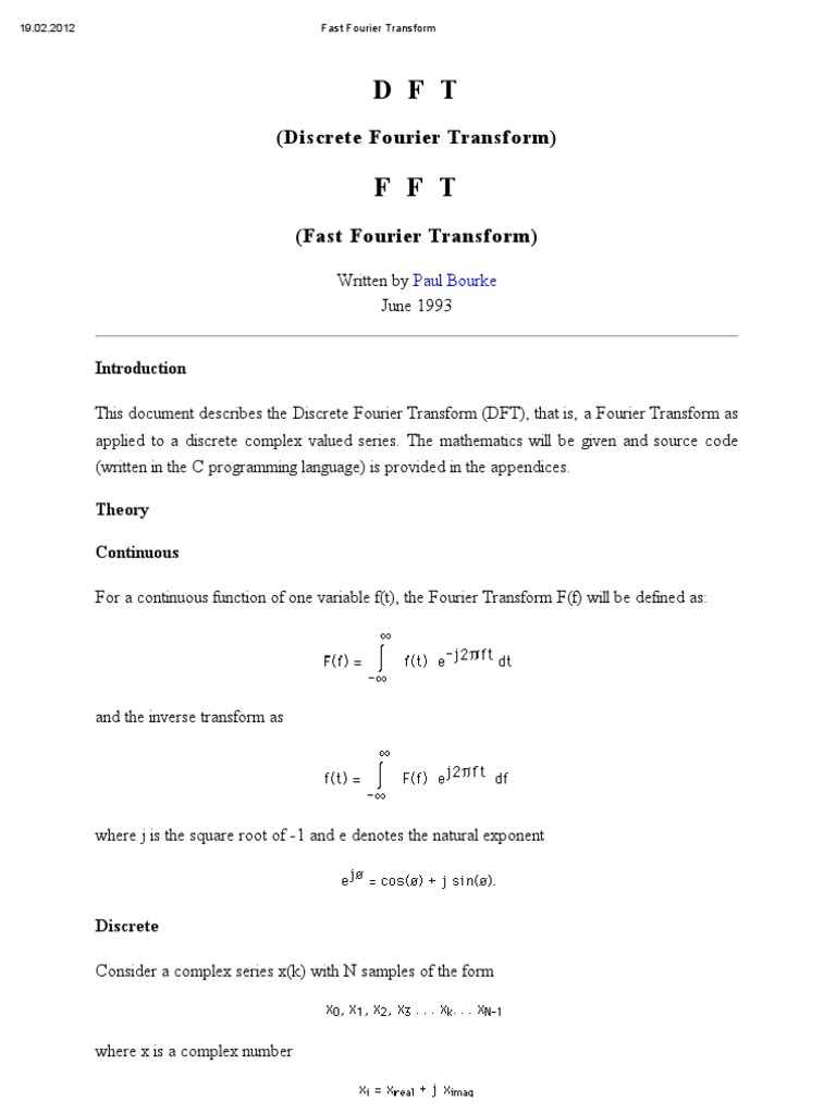 Discrete Fourier Transform Explained | PDF | Discrete Fourier Transform ...