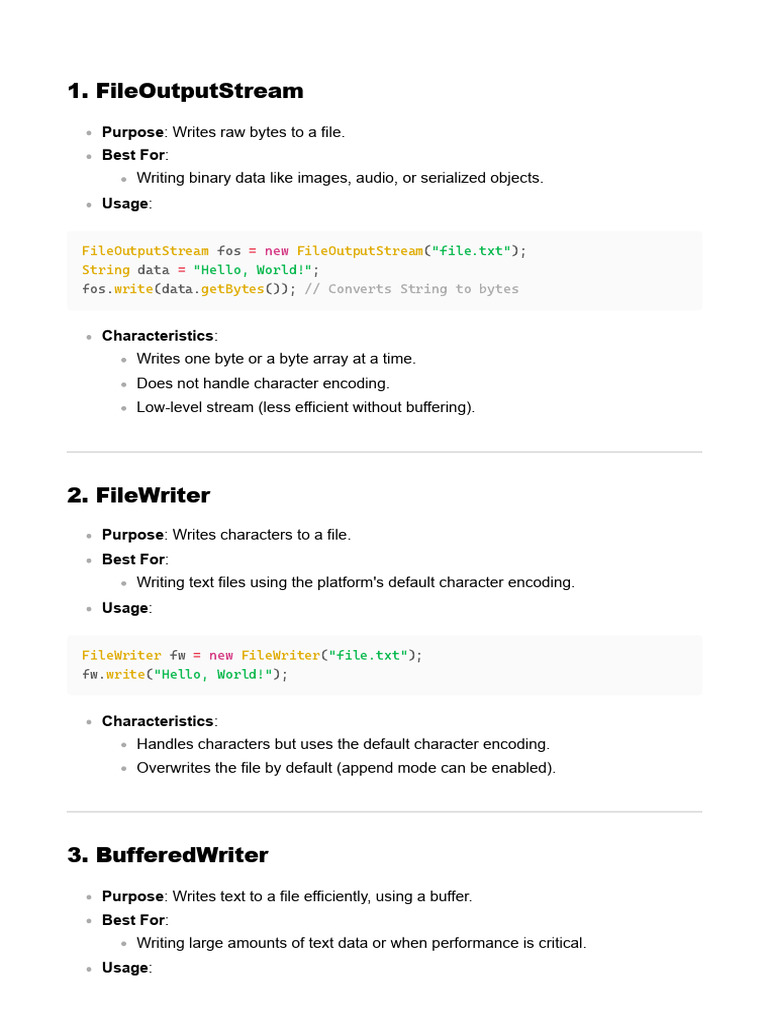 File Output Stream | PDF File Output Stream | PDF