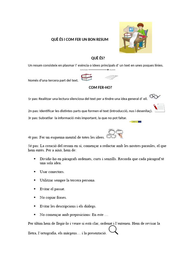 COM FER UN BON RESUM | PDF