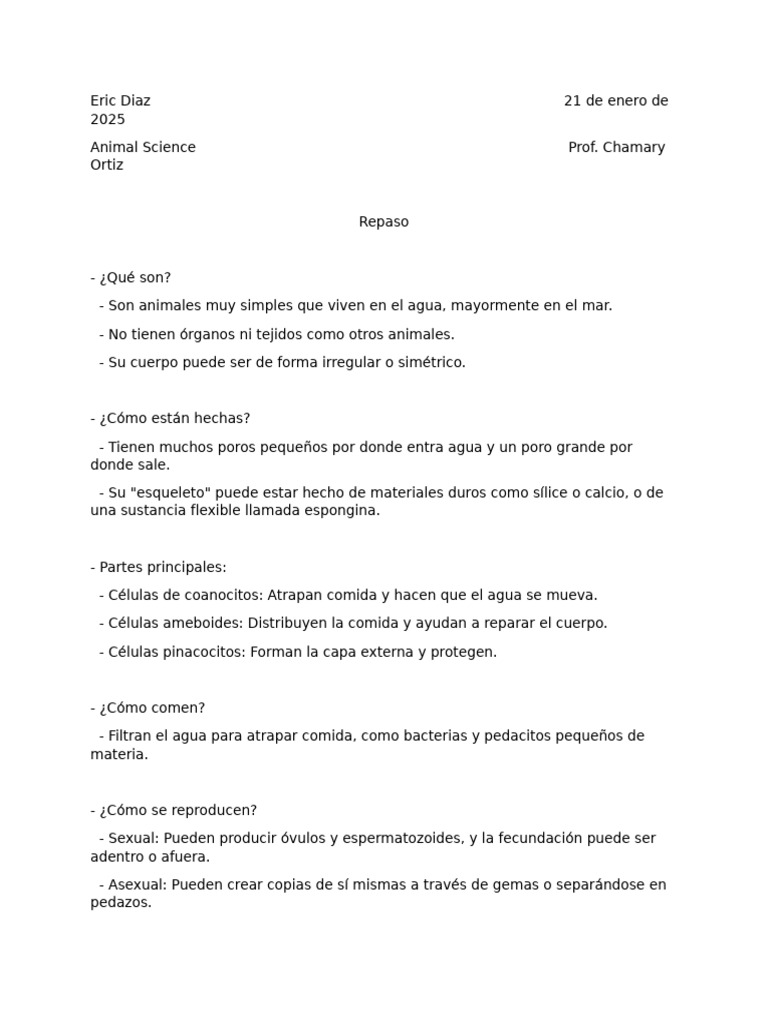 Eric Diaz Repaso Esponjas | PDF
