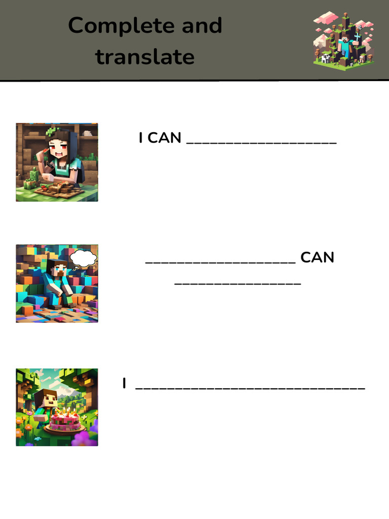 Minecraft's Verbs-4 | PDF