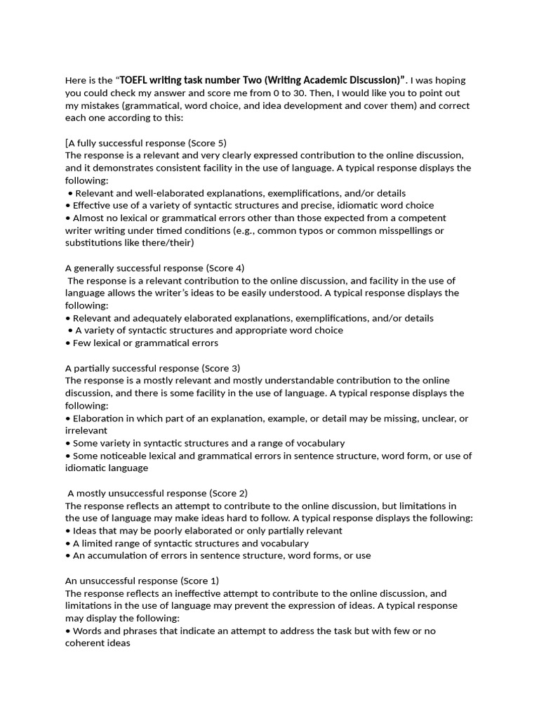 AI Prompt - ToEFL Writing | PDF | Word | Syntax