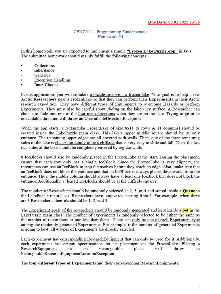 CENG211 Fall2024 HW4 | PDF | Menu (Computing) | Computing