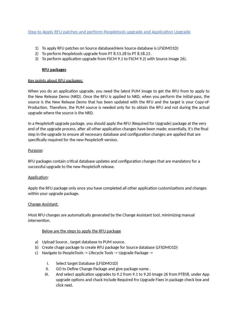 RFU and Applicationa and Tools Upgrade | PDF | Java (Programming Language) | Databases