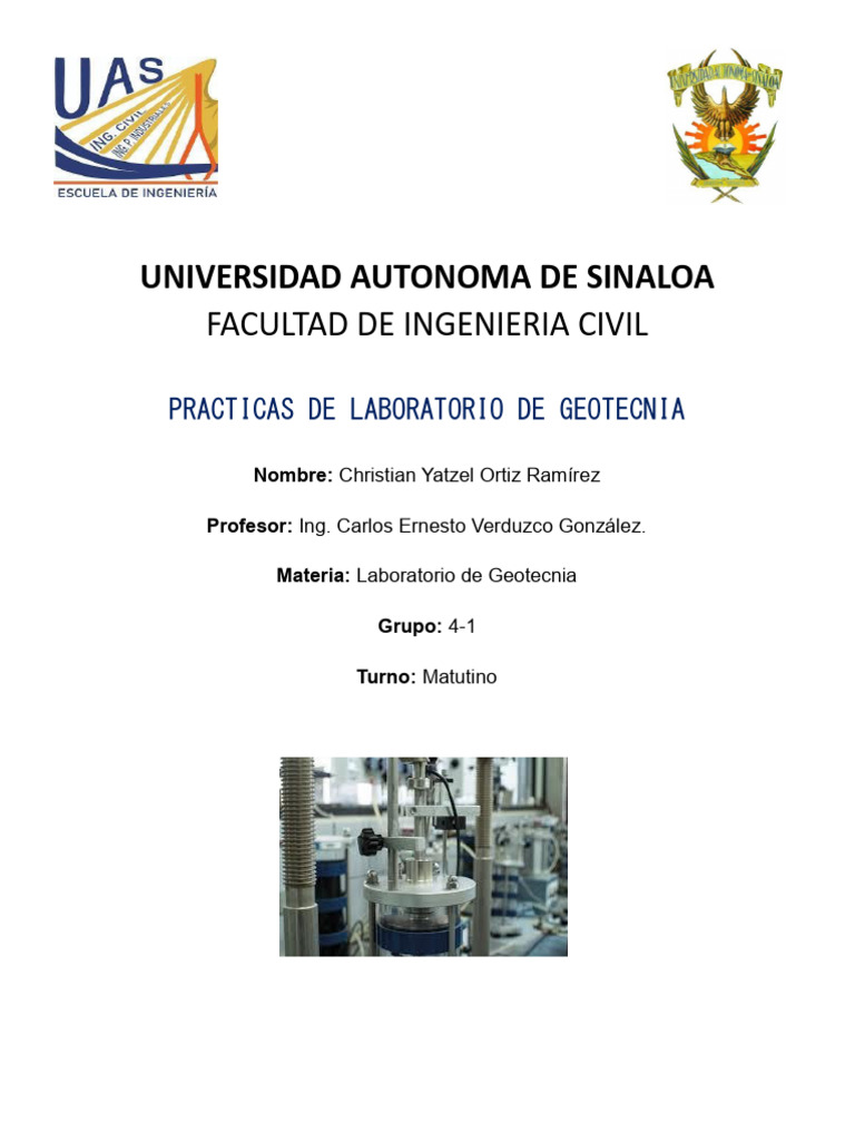 portada lab geotecnia practica 2 | PDF