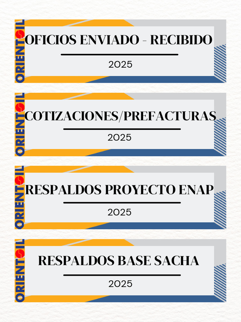 Blue & Orange Simple Document Folder Label | PDF