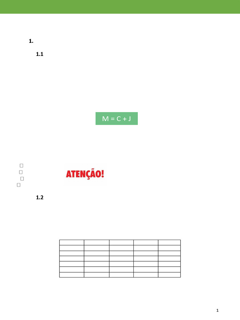 NIM 1º ano (4º BIMESTRE) Juros Simples (1) | PDF | Juros | Comércio