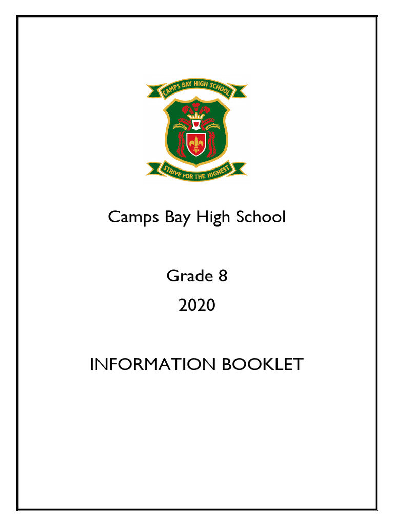 2020 Cbhs Infobooklet Gr8 | PDF | Payments | Credit Card