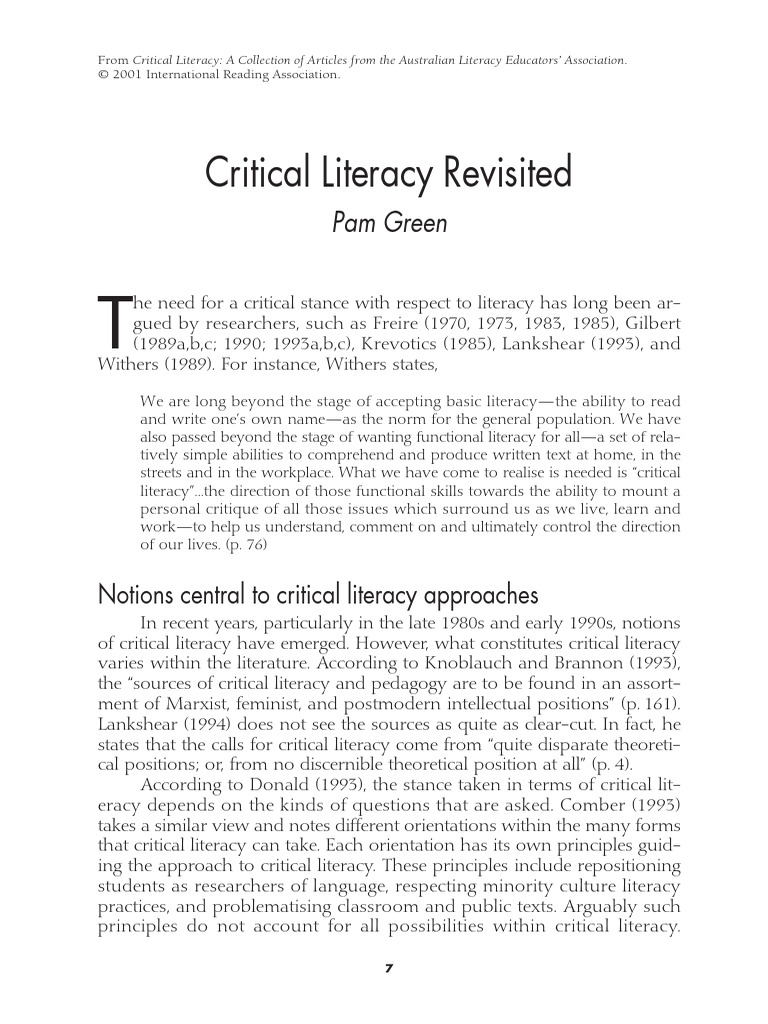 Understanding Critical Literacy Concepts | PDF | Literacy | Empowerment