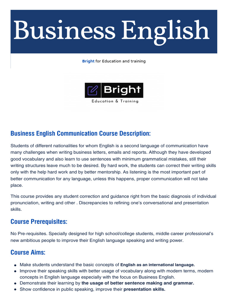 Business English-Bright | PDF
