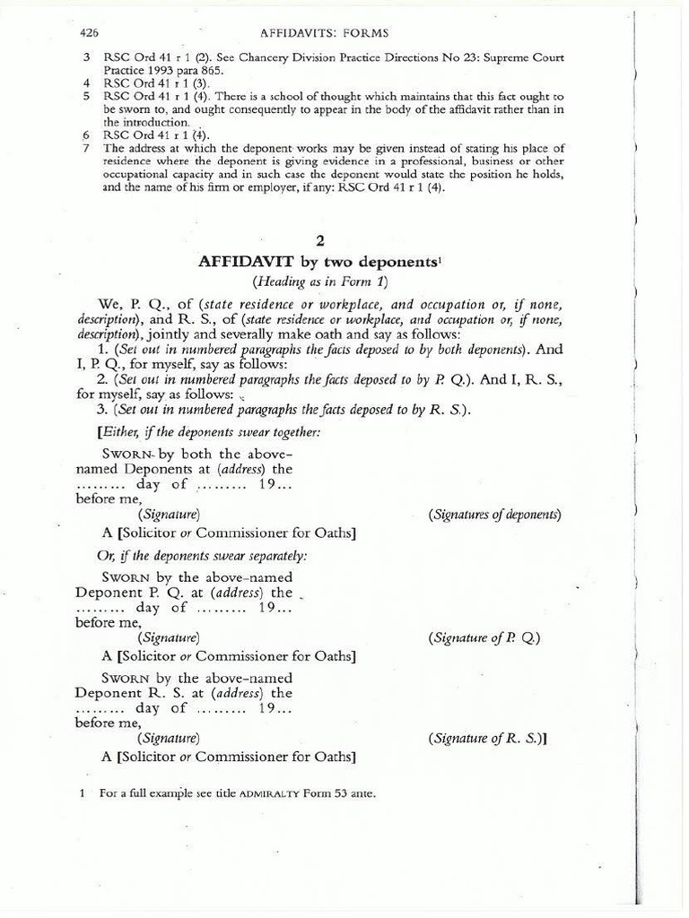 Different Forms of Affidavits | PDF