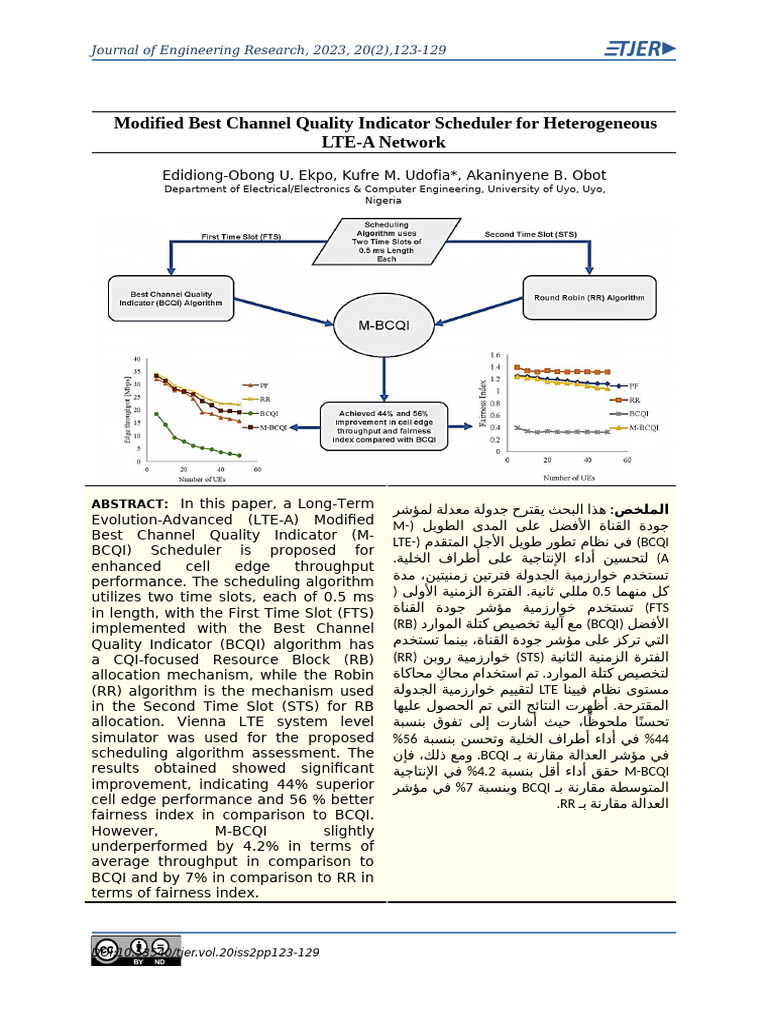 Modified Best Channel Quality Indicator Scheduler For Heterogeneous LTE ...