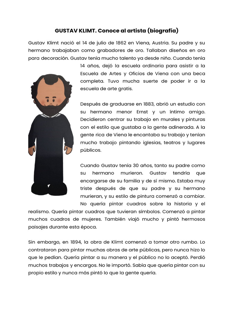 Biografía de Gustav Klimt | PDF | Gustav Klimt | Pinturas