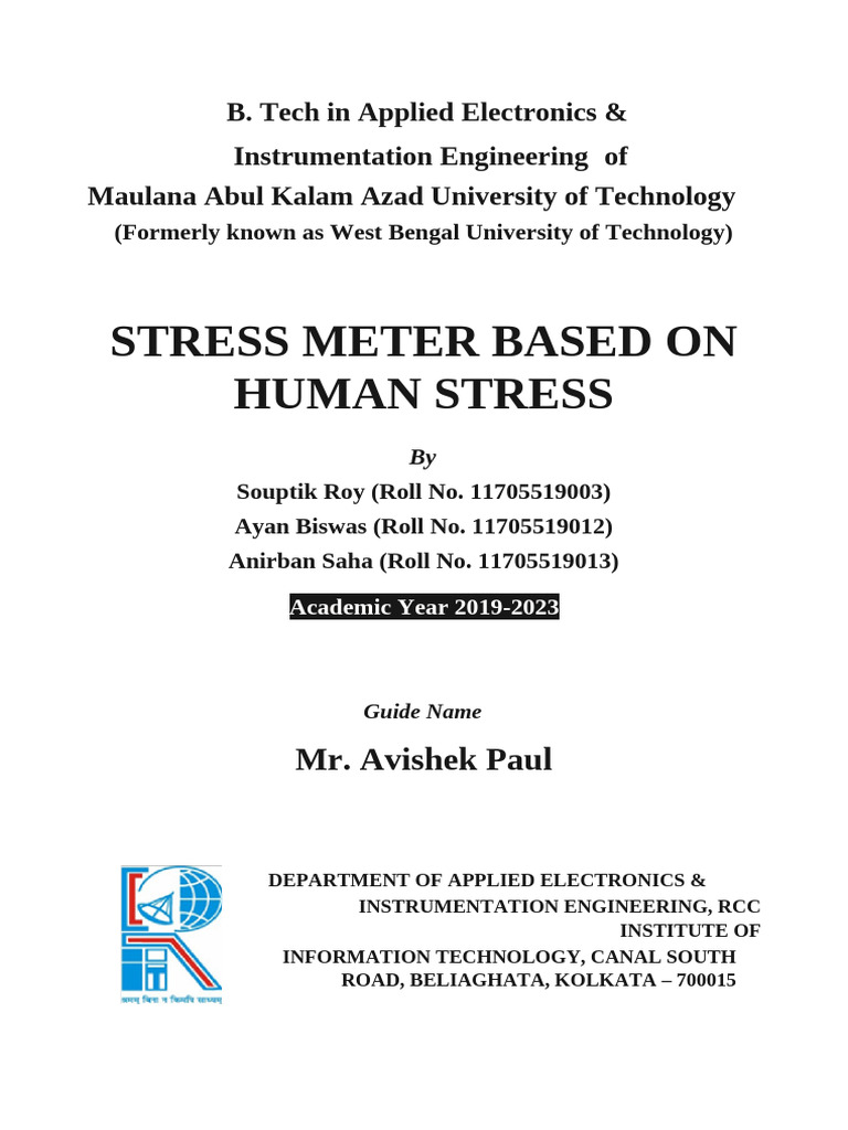 Human Stress Meter Project Report | PDF | Capacitor | Computer Engineering
