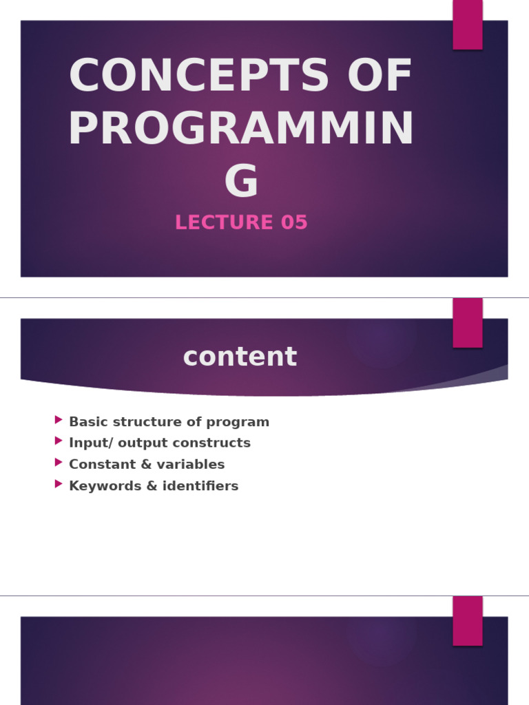 Lec5 Concepts of Programming | PDF | Computer Program | Programming