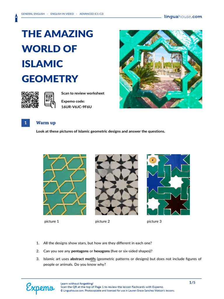 The Amazing World of Islamic Geometry British English Student | PDF ...