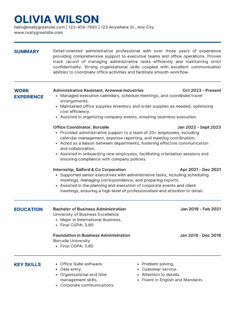 Blue and White Professional Corporate Resume - 20241225 - 051832 - 0000 ...