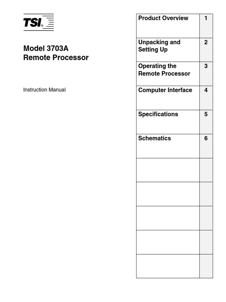 TSI 3703A Remote Processor | PDF | Legal Liability | Electrical Impedance