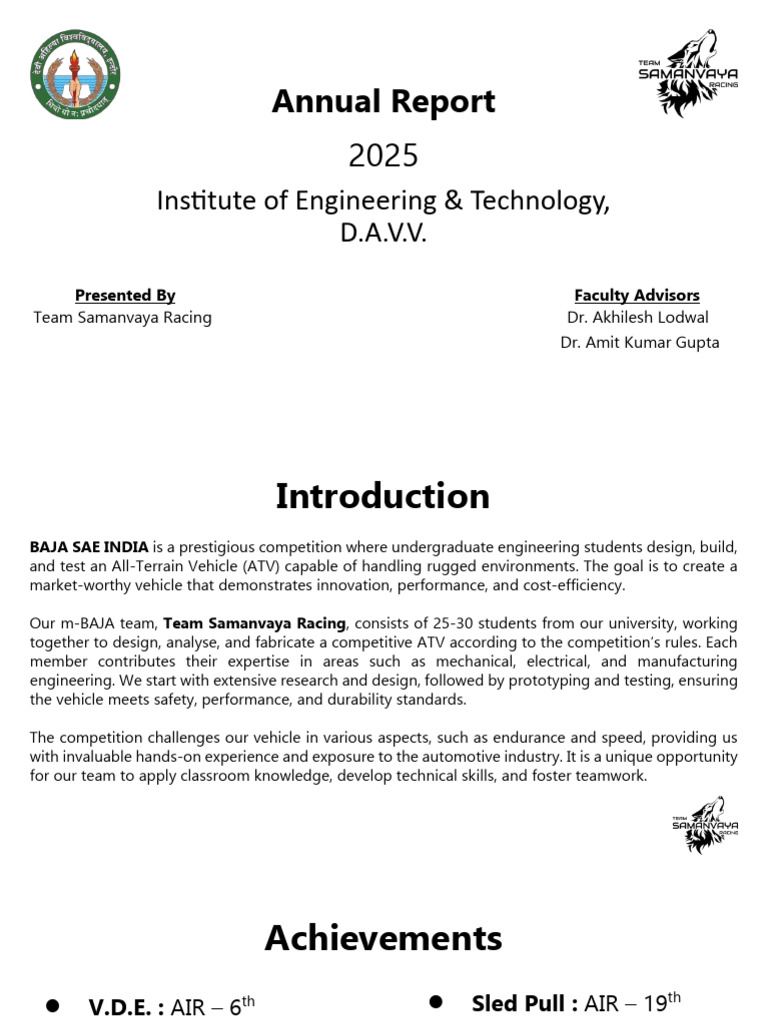 TSR Annual Report 25 | PDF | Steering | Welding