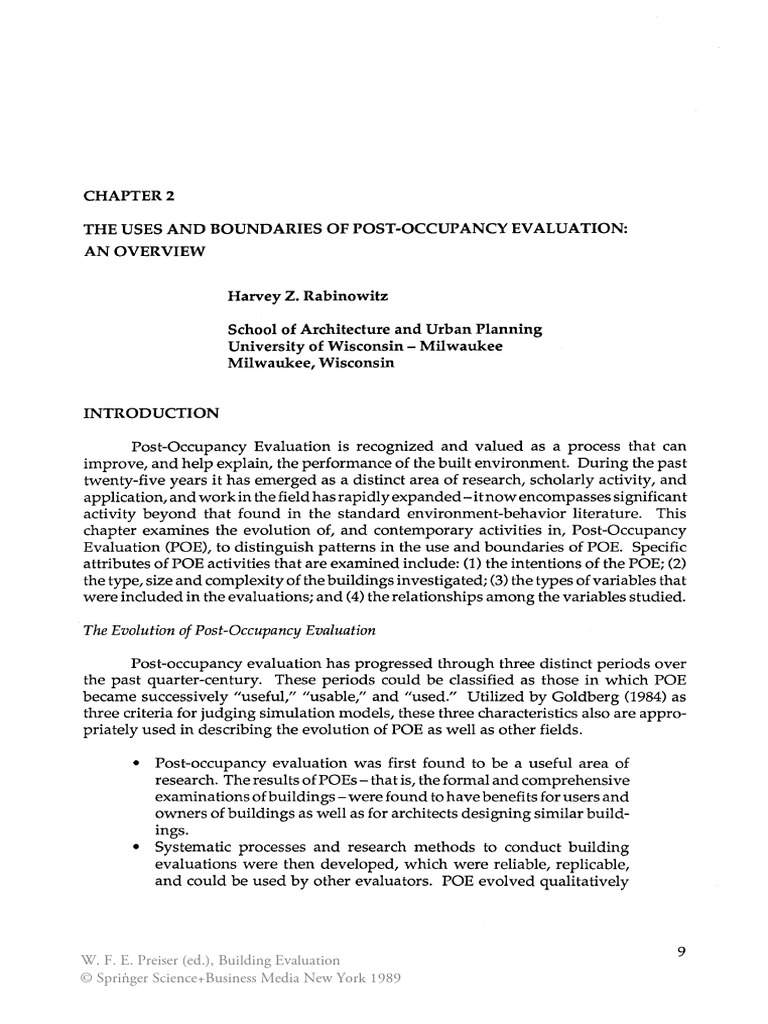 Post-Occupancy Evaluation Overview | PDF | Evaluation | Simulation