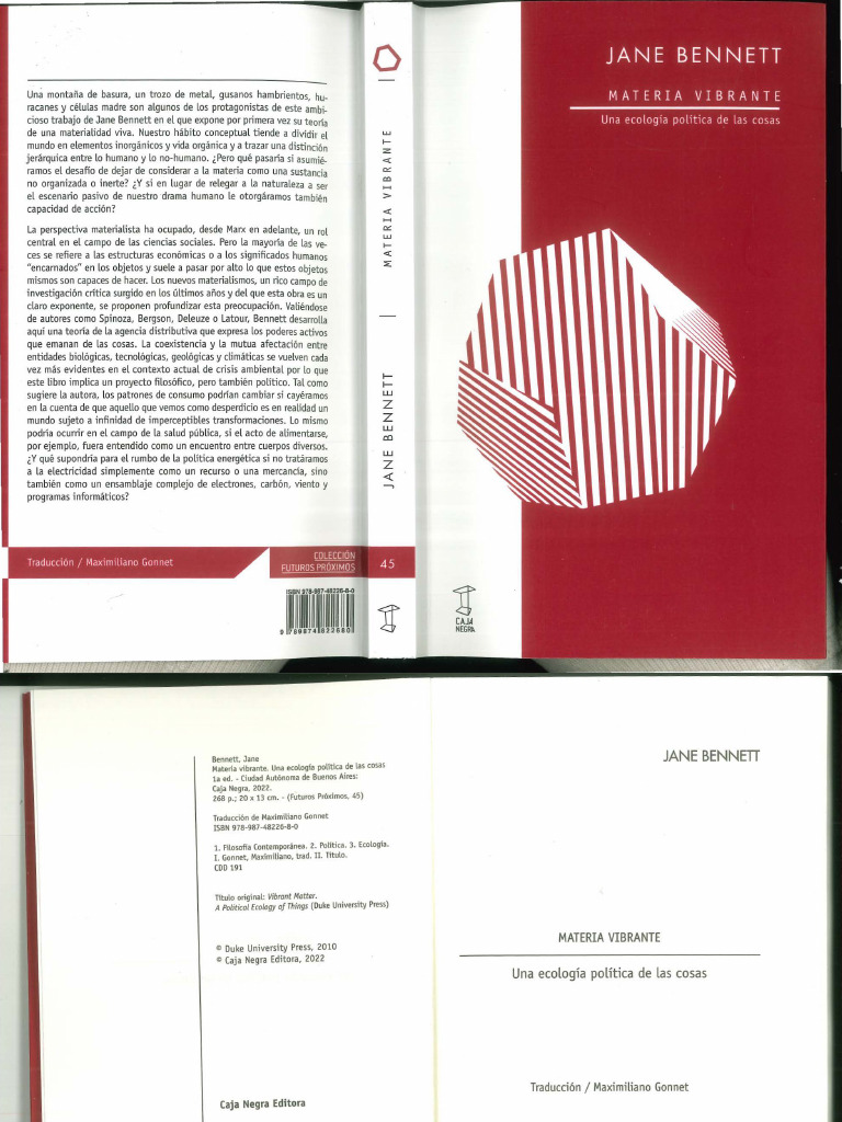 Materia Vibrante Cap 1 y 2 Jane Bennett | PDF