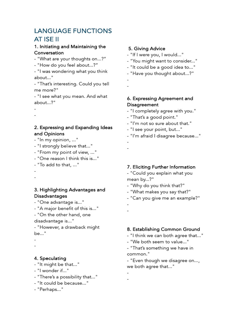 ISE II Language Skills Guide | PDF