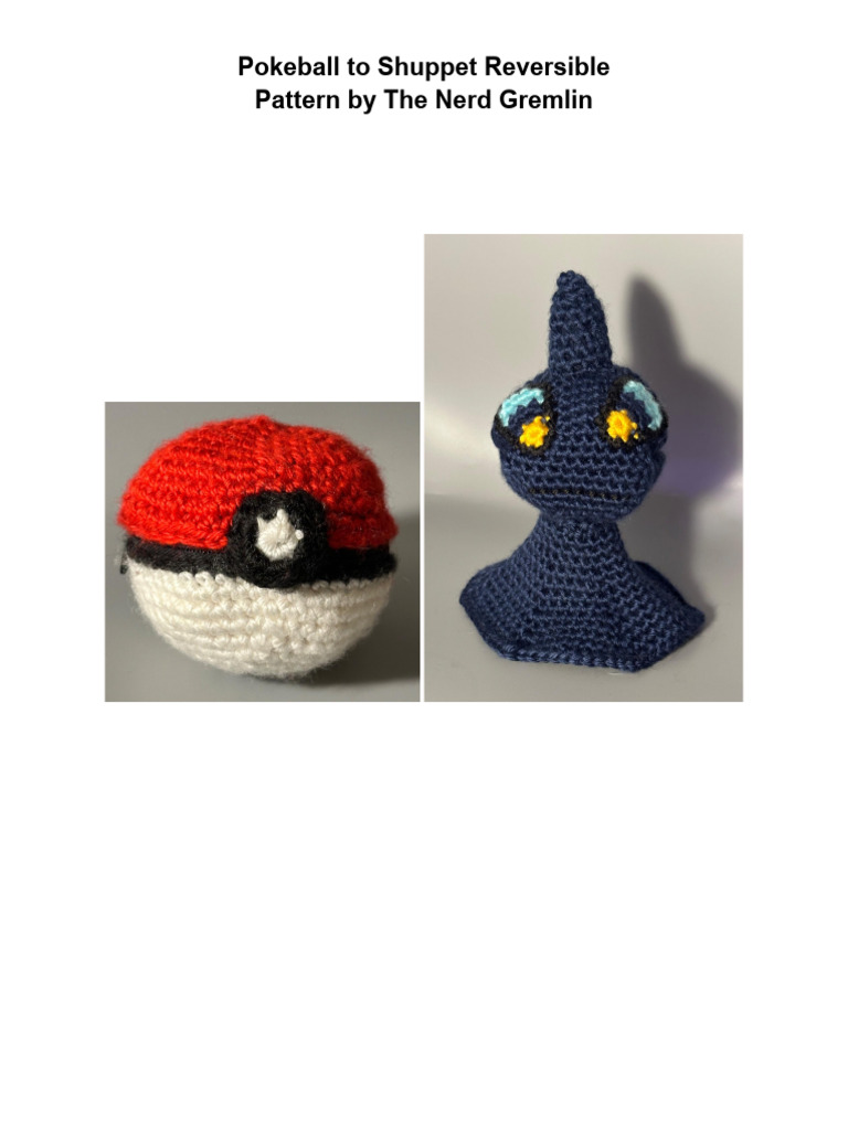 Pokeball to Shuppet Crochet Pattern | PDF | Sewing | Crochet