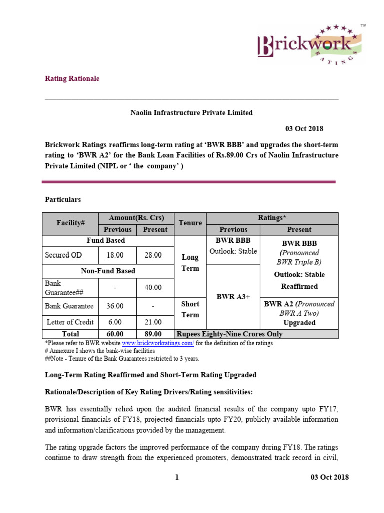 Naolin Infrastructure BL 3oct2018 | PDF