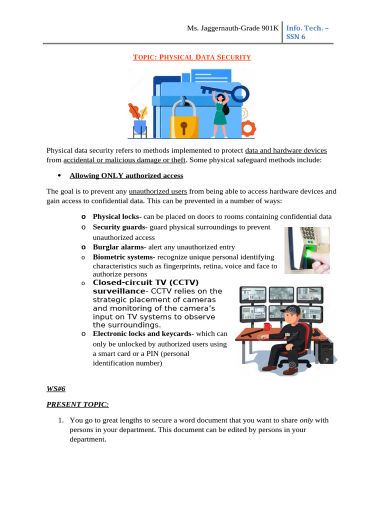 SSN #6 - Physical Data Security | PDF