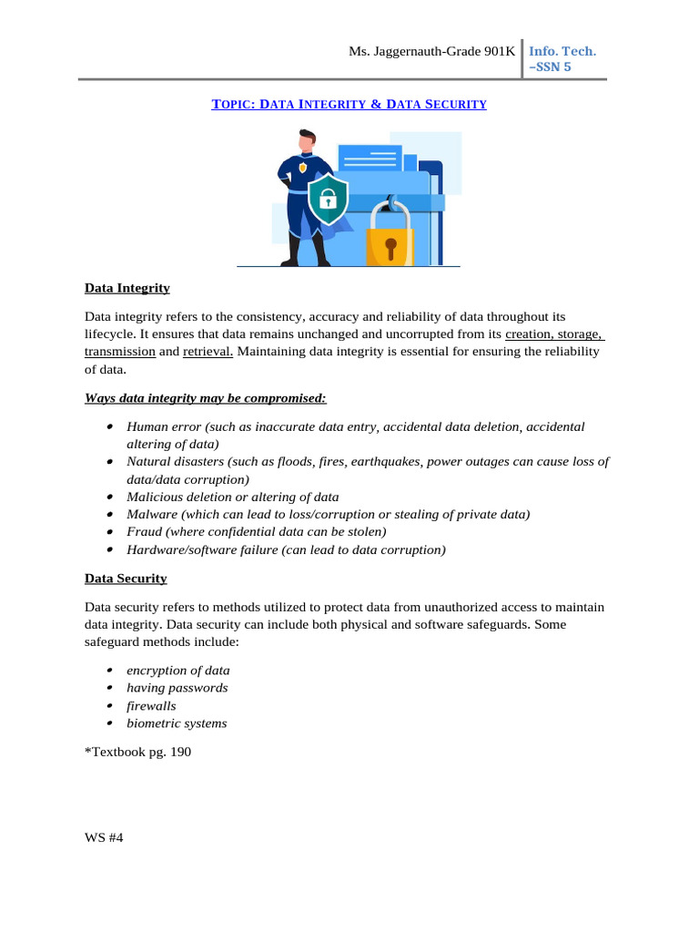 SSN #5-Data Integrity & Data Security | PDF