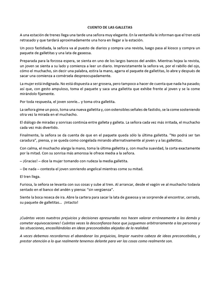 Cuento de la señora y las galletas | PDF