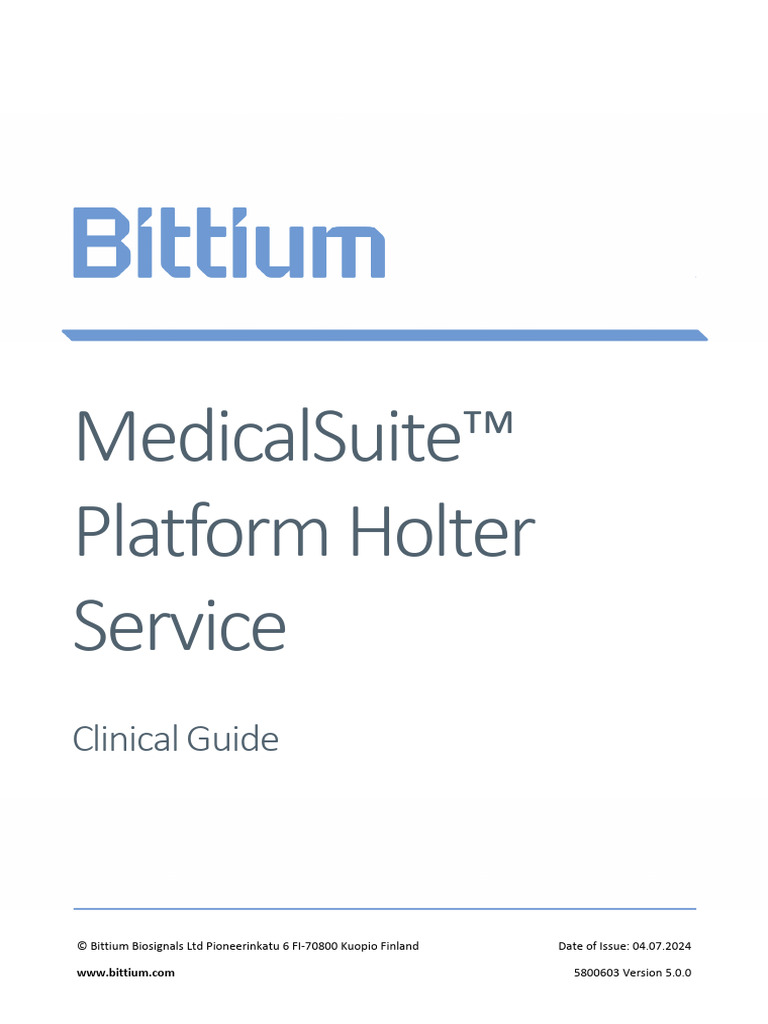 MedicalSuite Platform Holter Service Clinical Guide | PDF ...