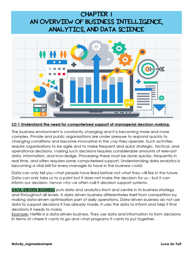 Chapter 1 An Overview of Business Intelligence, Analytics, and Data Science | PDF | Business ...