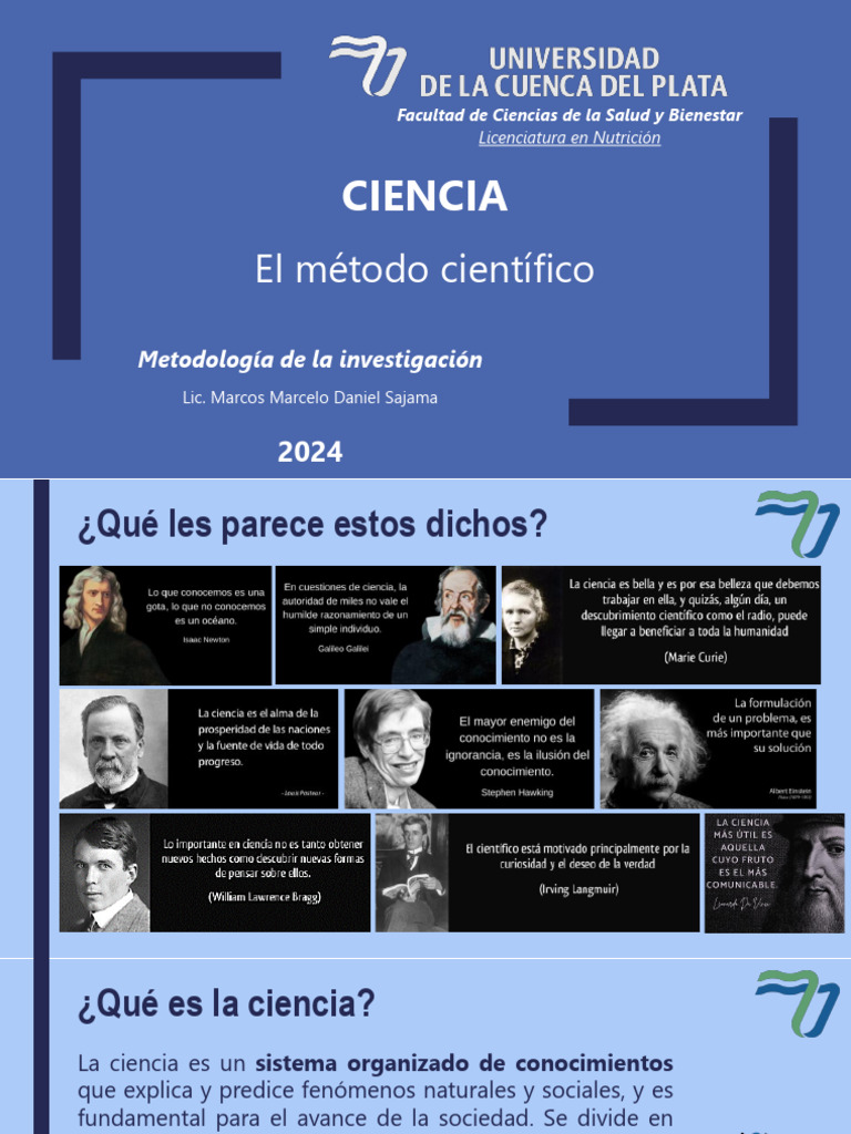 Ciencia y El Mã©todo Cientã Fico (27-08-24) | PDF | Science | Método ...