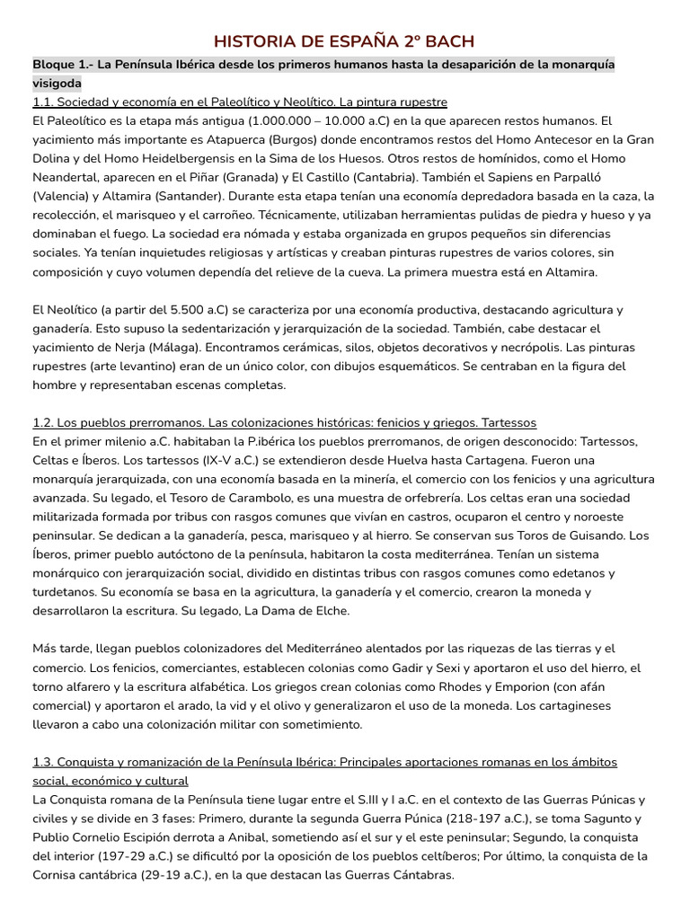 Historia de España 2º Bach | PDF | Imperio español | Al Andalus