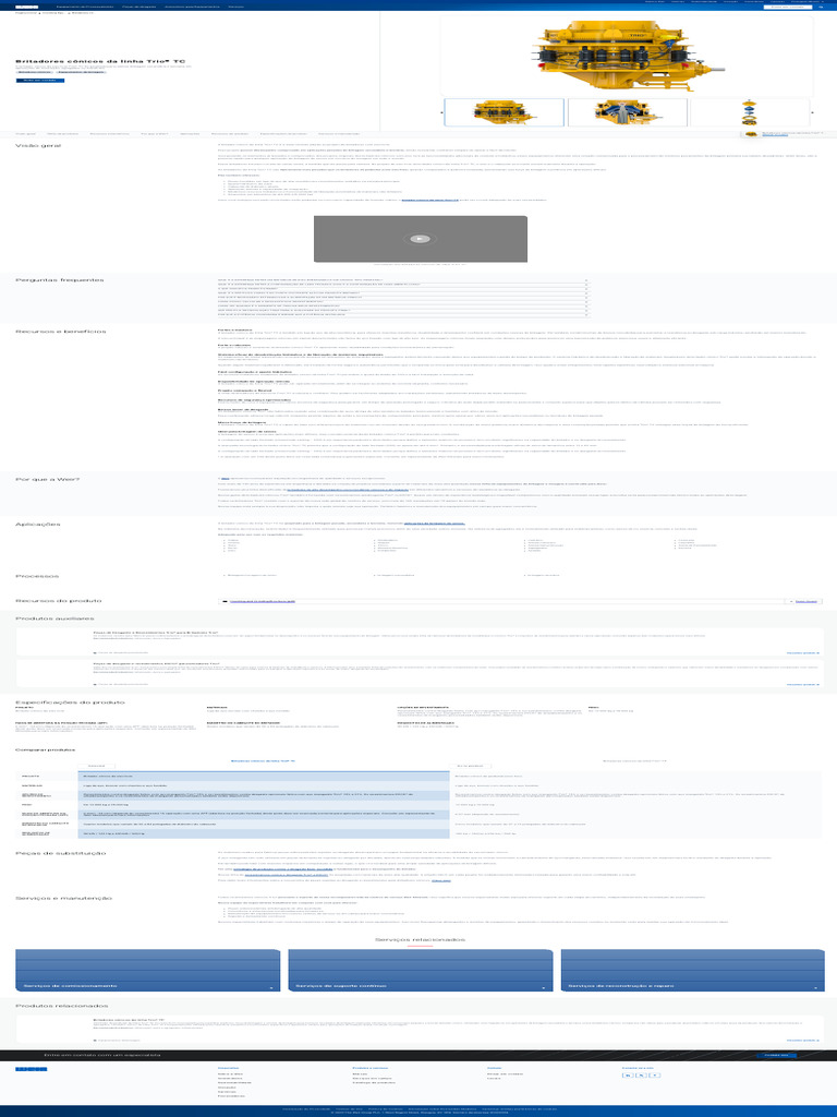 Britador Cônico Da Linha Trio® TC - Weir | PDF | Vestir-se | Manganês