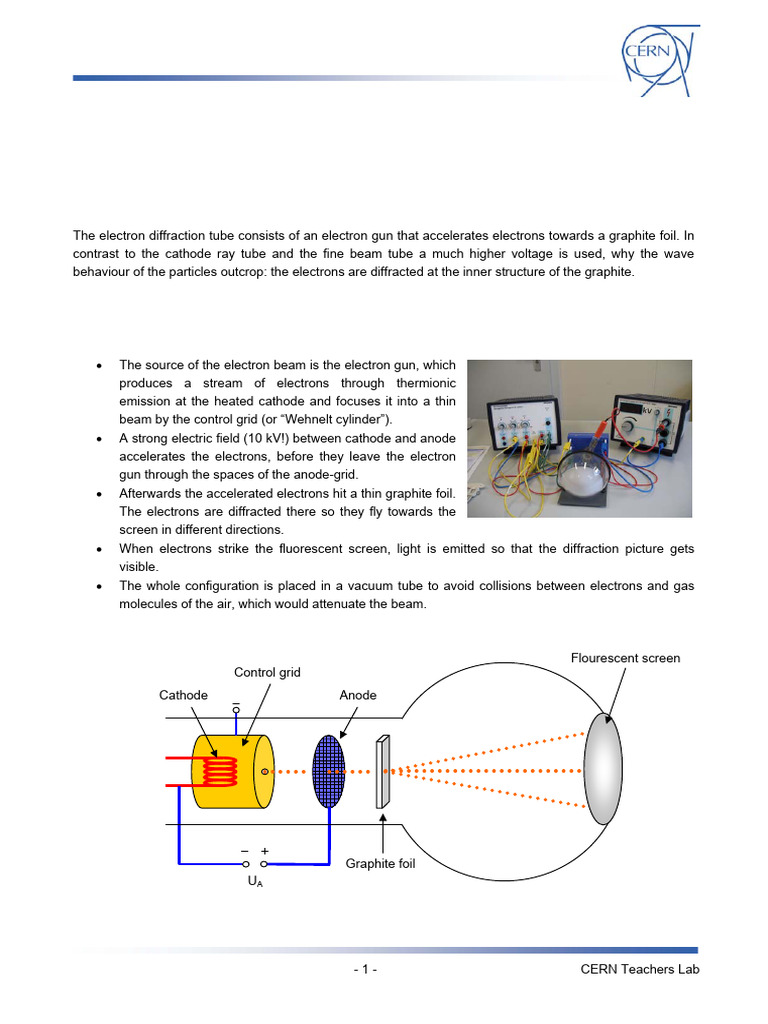 Electron Diffraction Tube Overview | PDF | Electron | Vacuum Tube