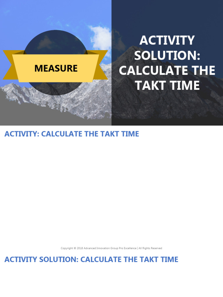 A - S26 C168 - Activity Solution - Calculate The Takt Time | PDF