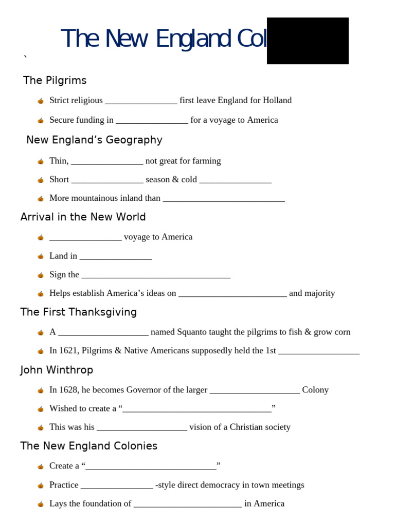 02 - New England Colonies Notes Page-1 | PDF | The United States ...