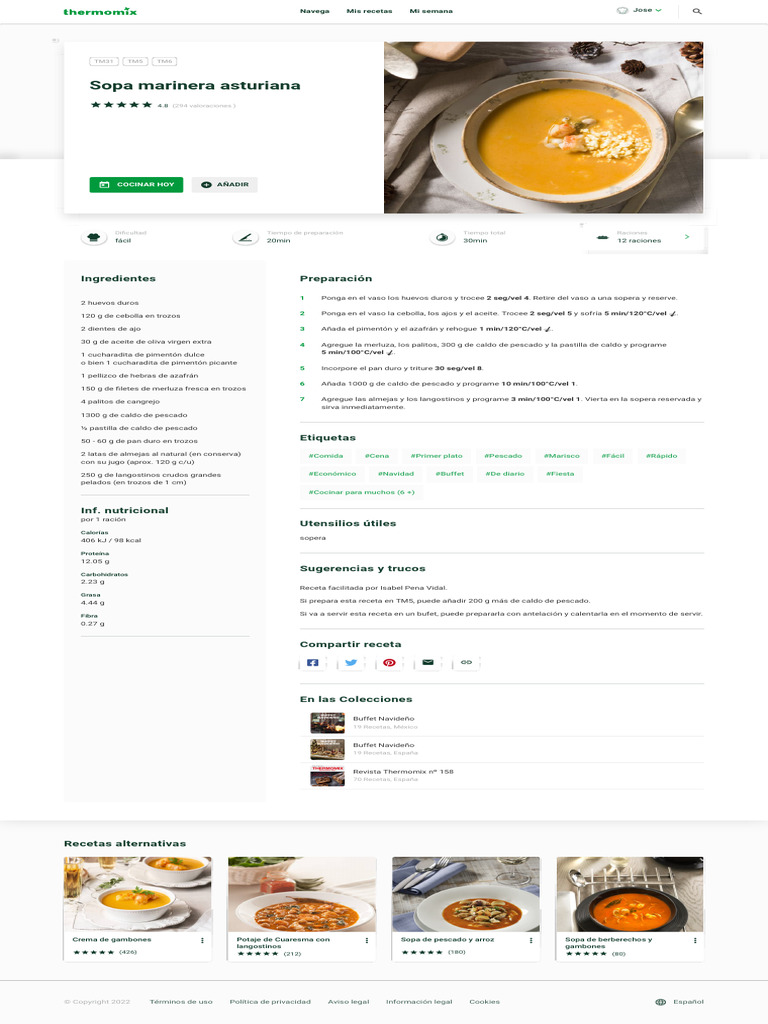 Sopa marinera asturiana - Cookidoo® – la plataforma de recetas oficial ...