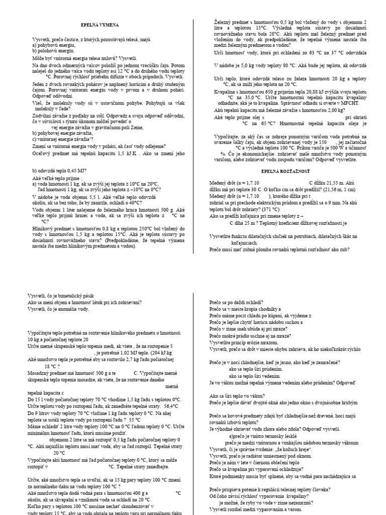 Príklady Teplo | PDF