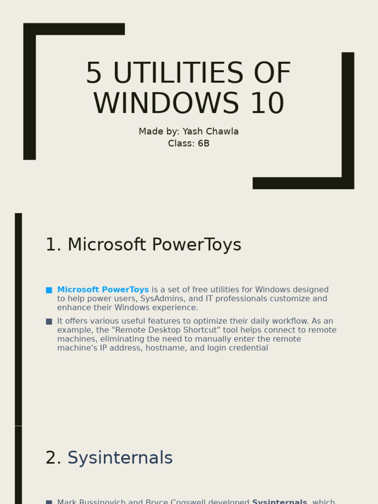 Top 5 Windows 10 Utilities Explained | PDF | Microsoft Windows | Windows 10