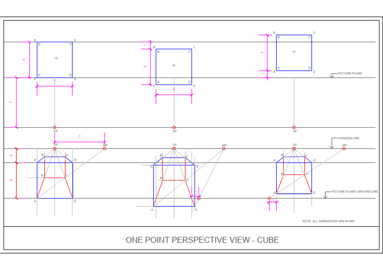 One Point Perspective View | PDF | Geometry | Classical Geometry