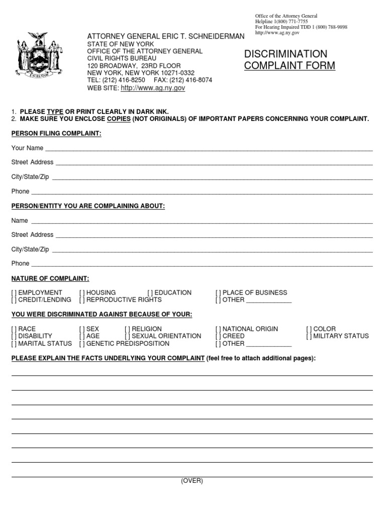 CRB Complaint Form (3-07) | PDF | Complaint | Discrimination