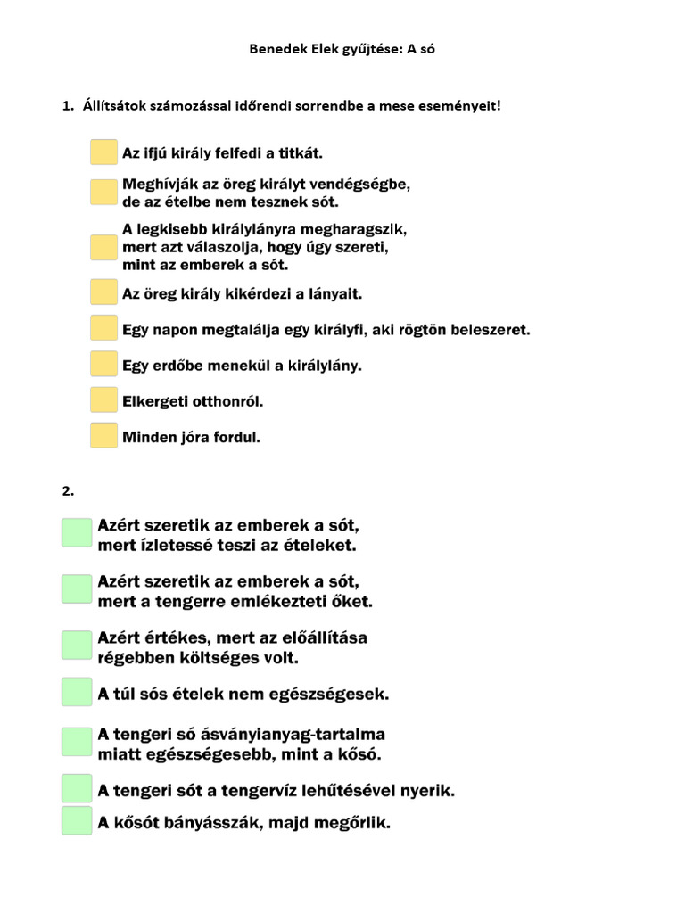 Benedek Elek - A Só | PDF