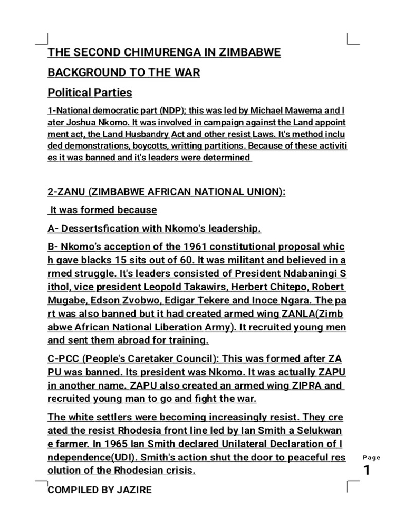 Second Chimurenga Phoenix | PDF
