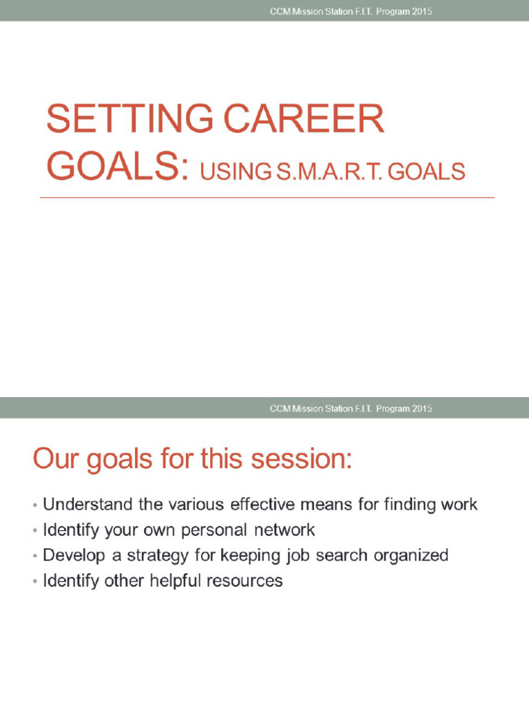 SMART Career Goals 2 | PDF